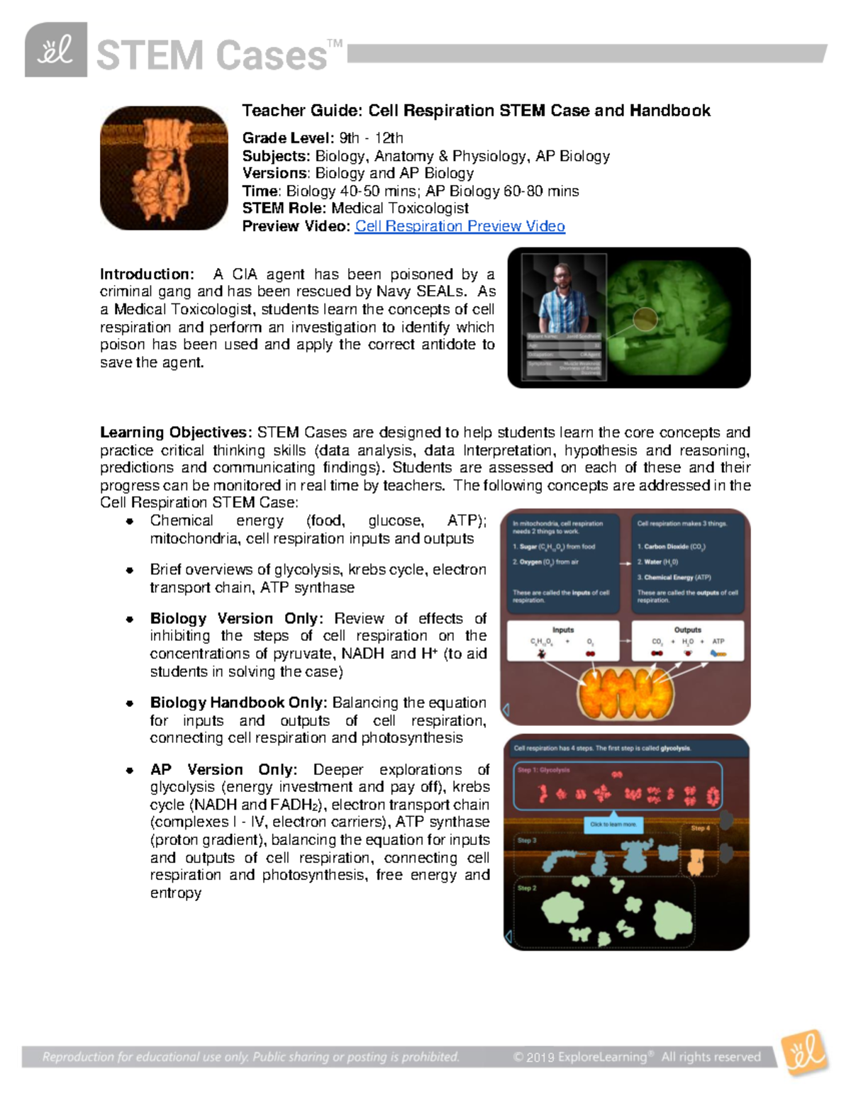 Teacher Guide - Cell Respiration Case and Handbook - 2019 Teacher Guide ...