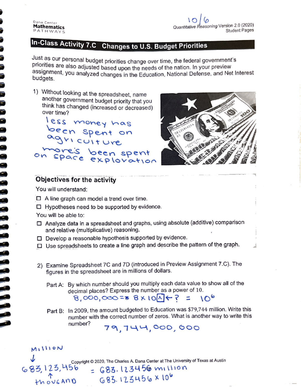 In-Class Activity 7.A Budget Priorities - BEDE OD SOOT FTO Dana Center (0 Mathematics ...