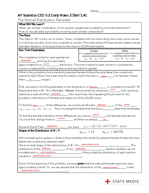 AP Statistics - 5.1 and 5.2 Alternate Examples - Chapter 5 Probability ...