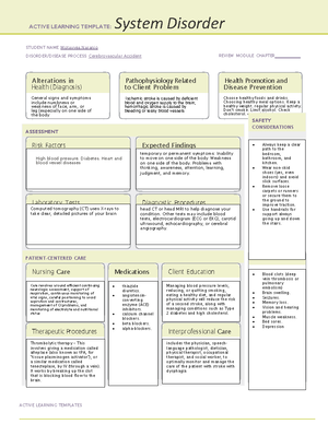 Cerebral Tomography (CT) Scan ATI Active Learning Template Diagnostic ...