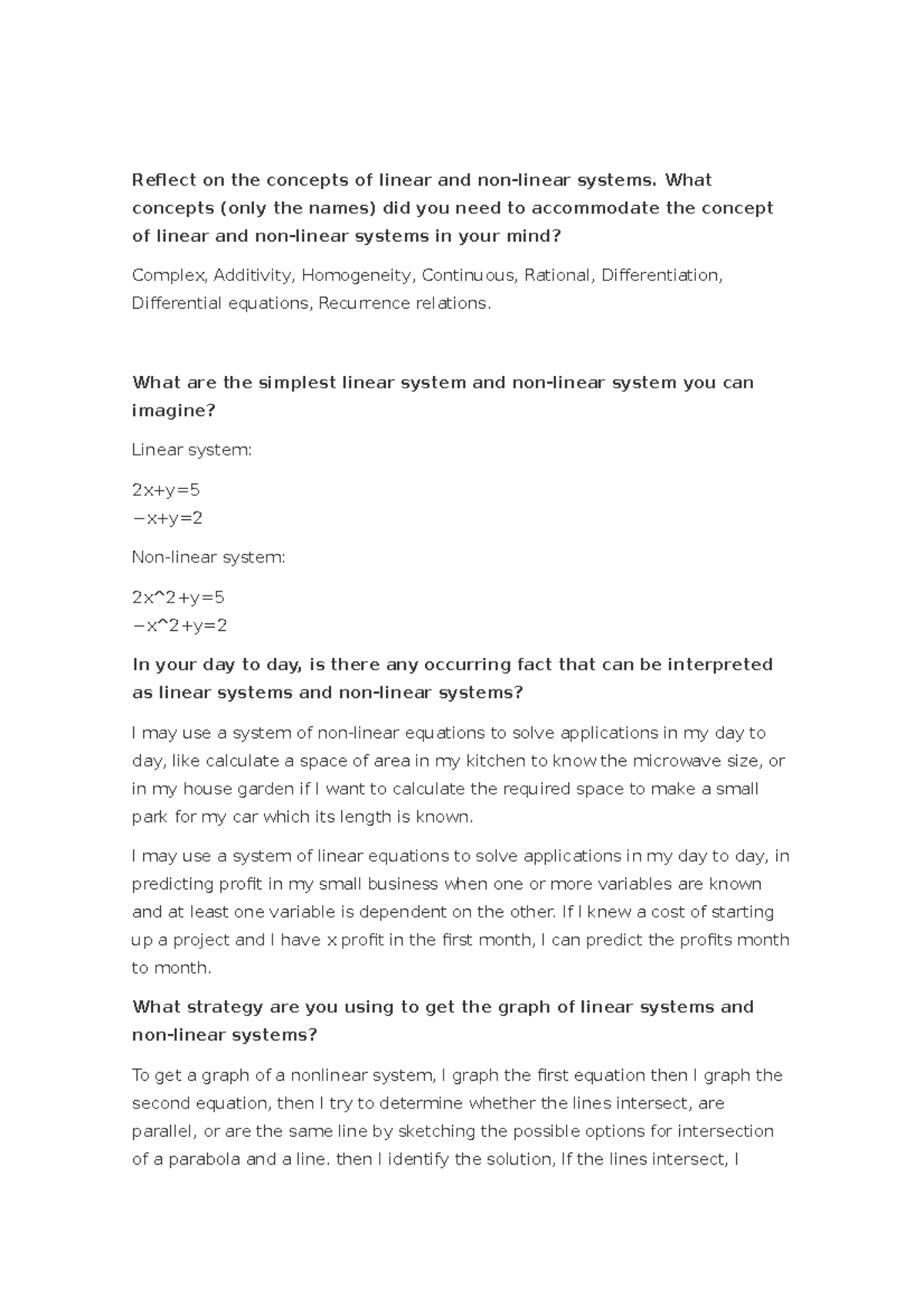 MATH1201 Learning Journal Unit 6 - Reflect on the concepts of linear ...