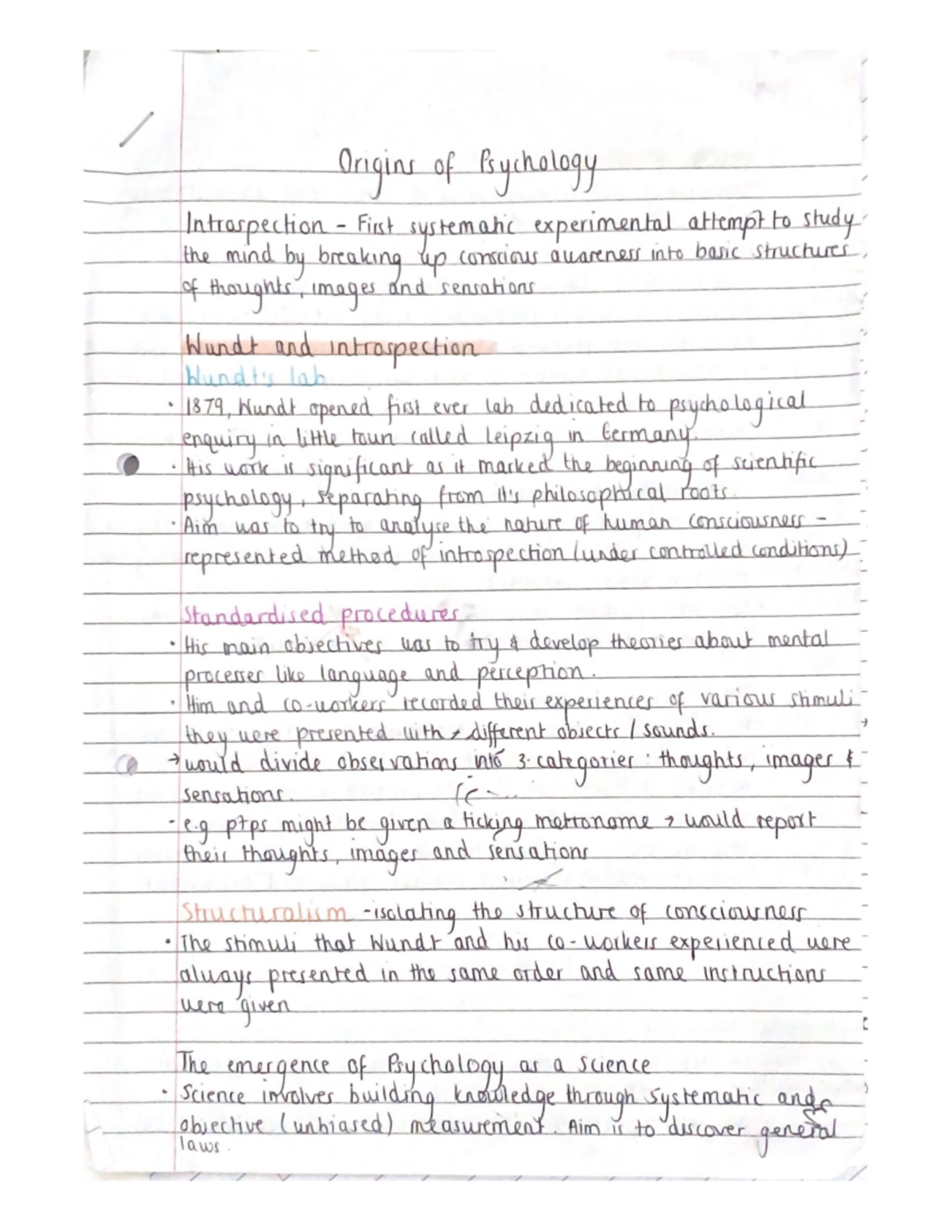 Wundt and introspection - Him and recorded their experiences of various ...