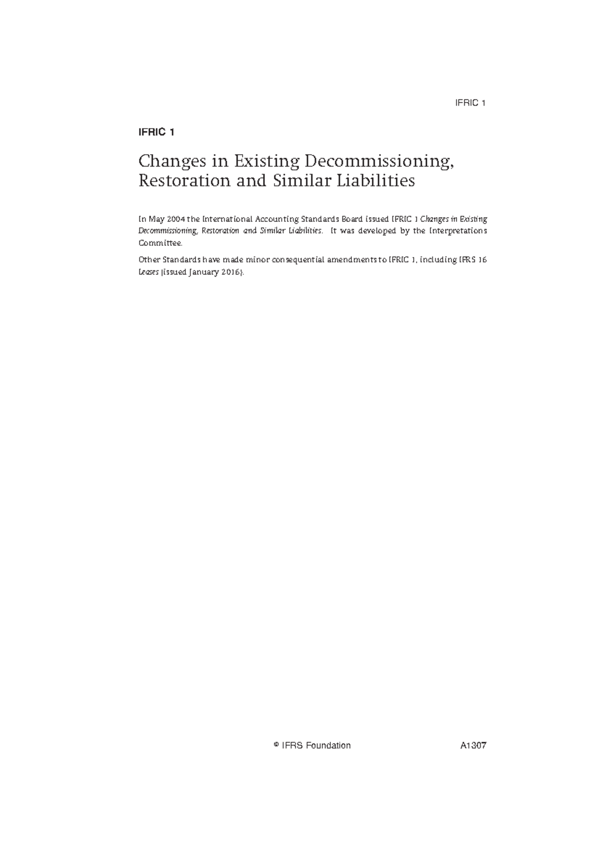 Lecture Aid - International Financial Reporting Interpretations ...