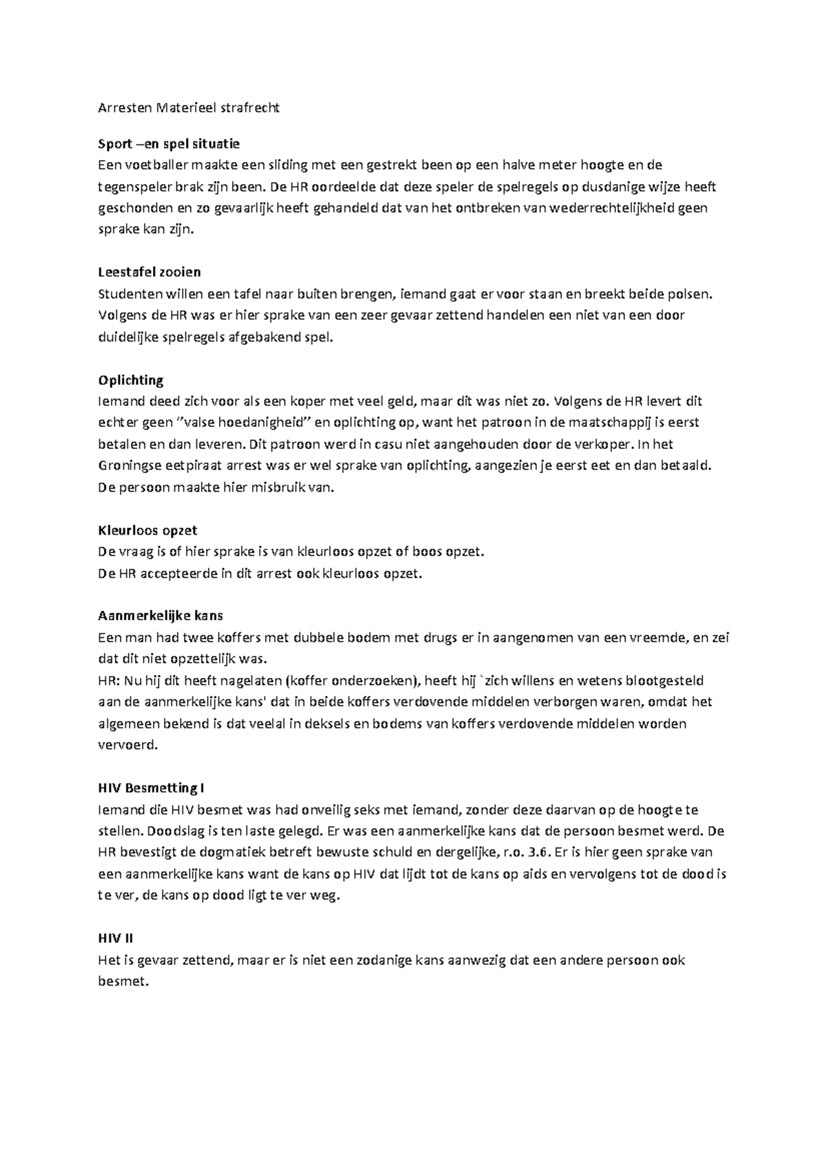 Arresten Materieel strafrecht - Arresten Materieel strafrecht Sport –en ...