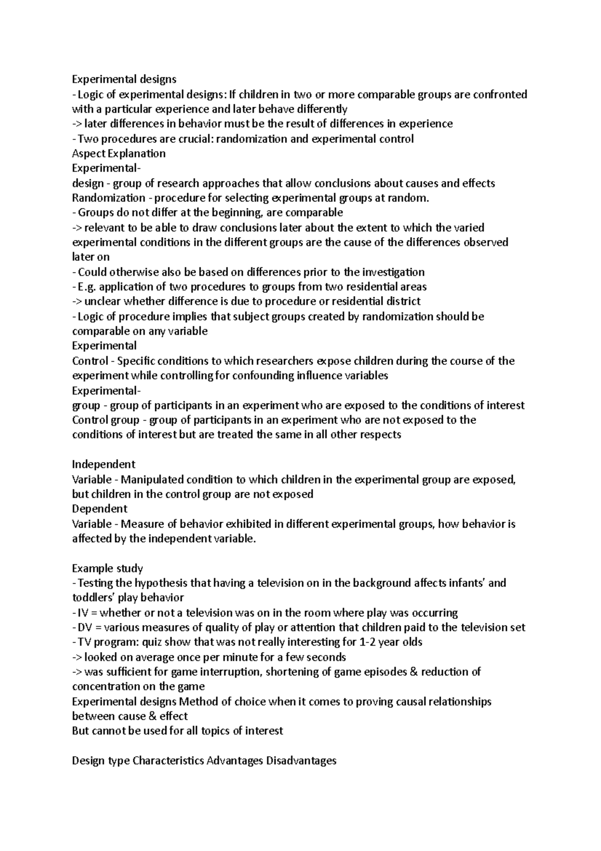 Experimental designs - Introduction To Psychology - Experimental designs Logic of experimental ...