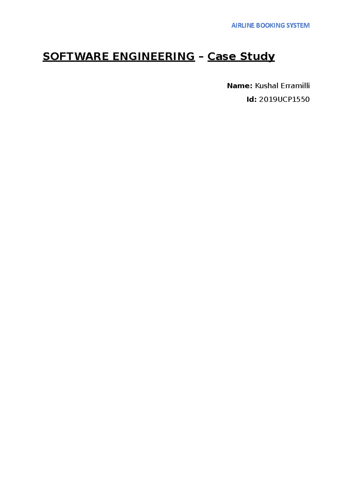 Software engineering case file for project - SOFTWARE ENGINEERING ...