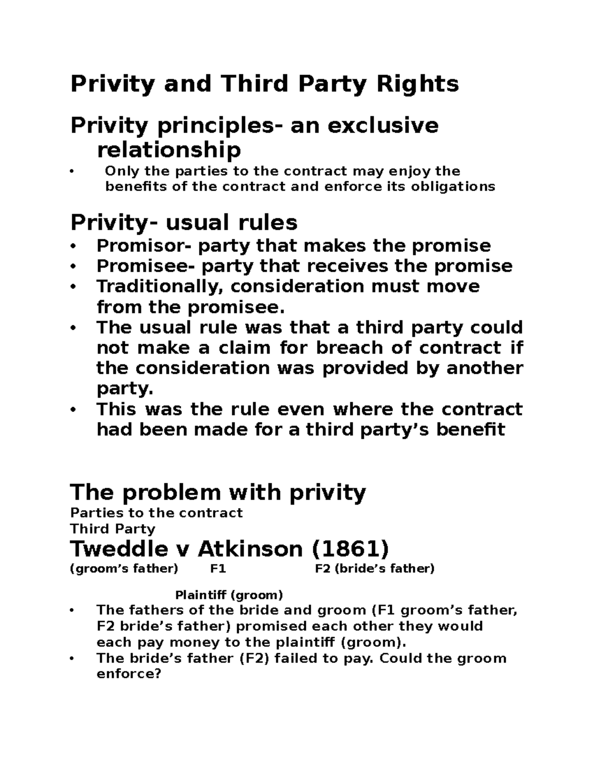 Privity and Third Party Rights - Privity and Third Party Rights Privity ...