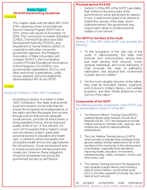 NSTP action plan - Lectures - GROUP 5 FORMAT Target Date Title and ...