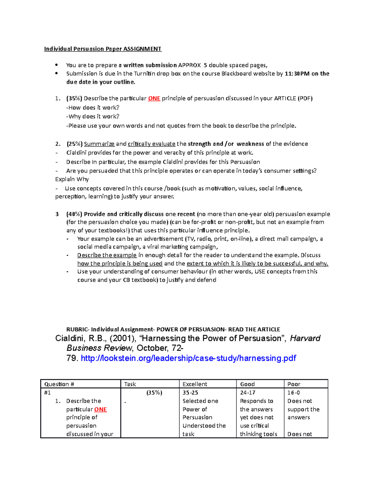 Individual Persuasion Paper Assignment mkt400 - Individual Persuasion ...