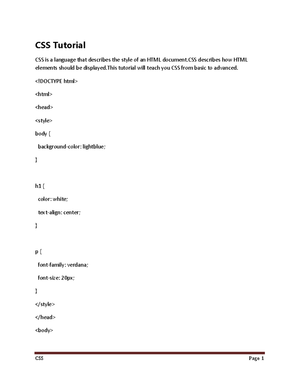 Scribd - qwerty - CSS Tutorial CSS is a language that describes the style of an HTML document ...