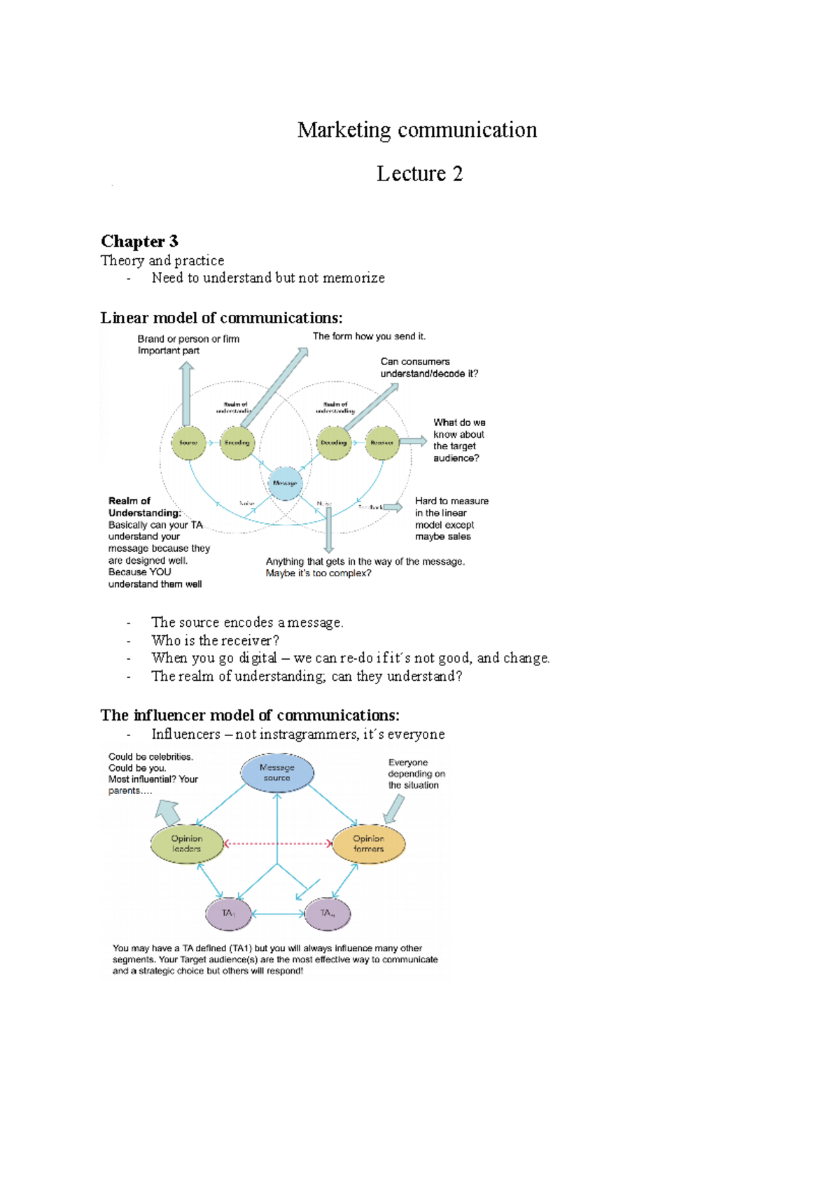Lecture 2 - Föreläsningsanteckningar i Marketing Communication ...