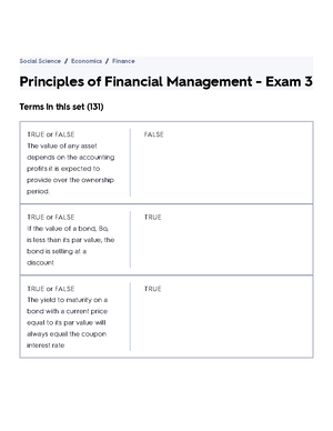 Principles of Financial Management - Exam 1 Flashcards Quizlet ...