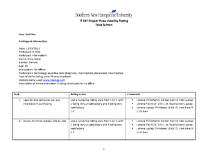 IT-337 6-1 Activity Facilitating User Testing - 6-1 Activity ...