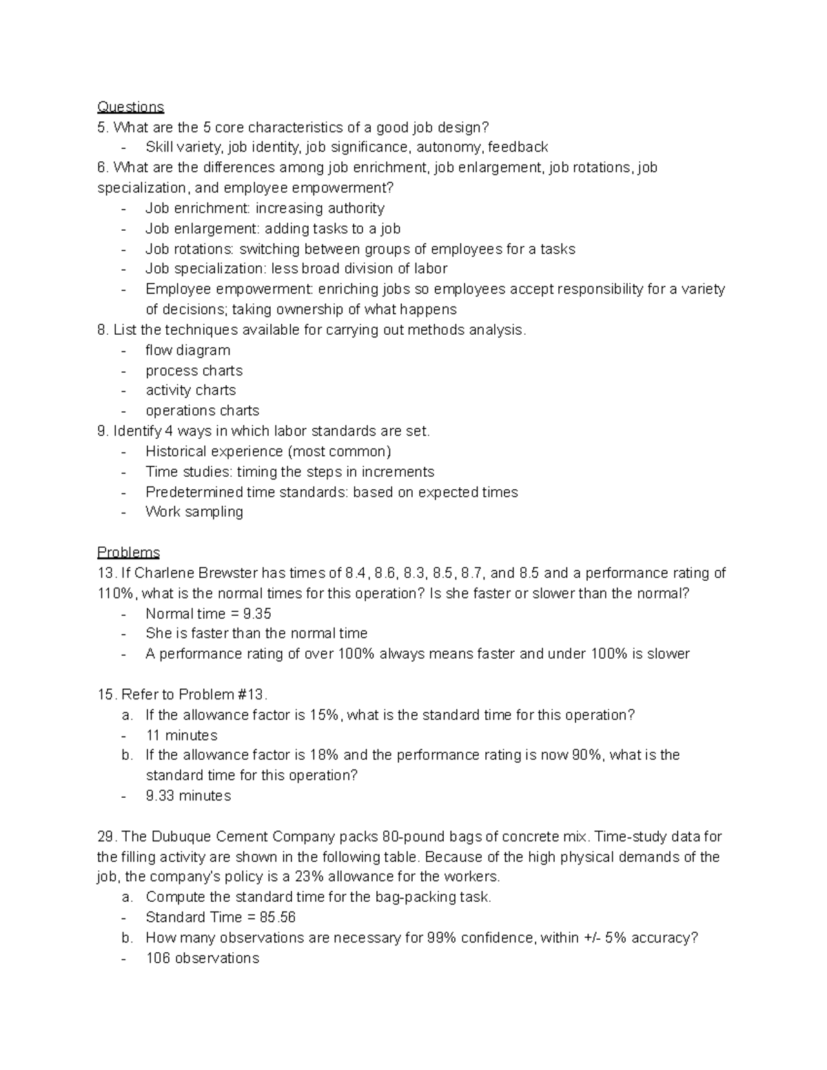 Chapter 10 Homework Questions Problems Practice Quiz Quiz