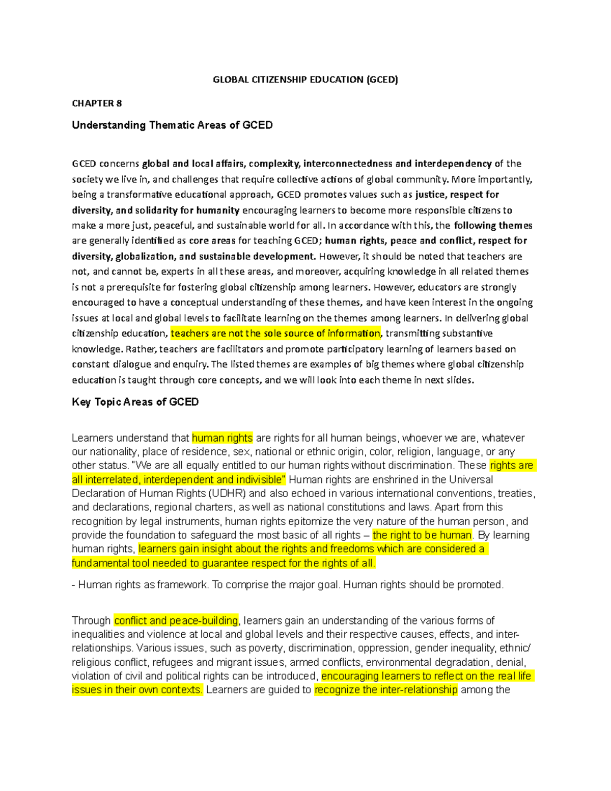 Global Citizenship Education - GLOBAL CITIZENSHIP EDUCATION (GCED ...