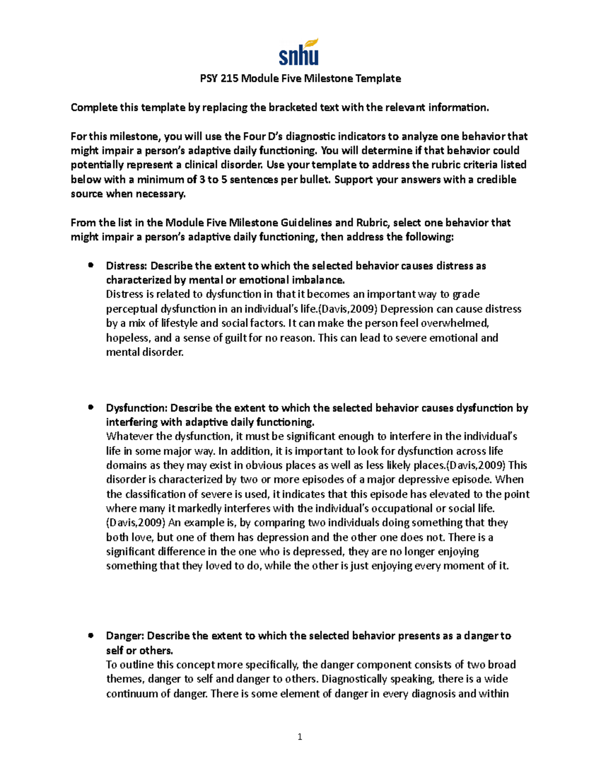 PSY 215 Module Five Milestone - For this milestone, you will use the ...