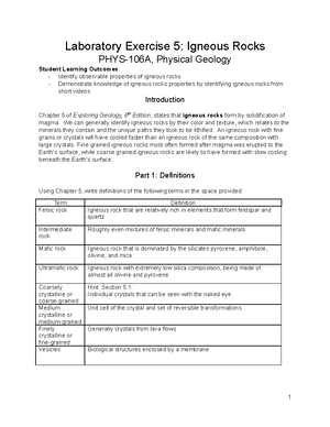 Lab Exercise 11 - Laboratory Exercise 11: Earthquakes, Part 1 PHYS-106A ...