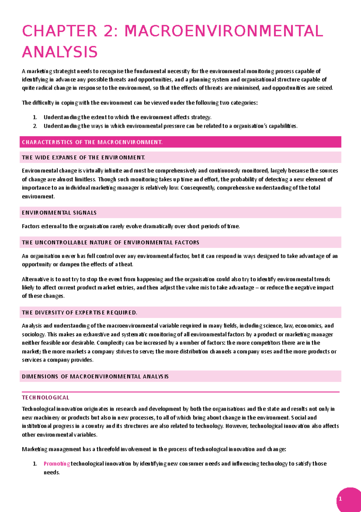 Chapter 2 Macroenvironment Analysis - CHAPTER 2: MACROENVIRONMENTAL ...