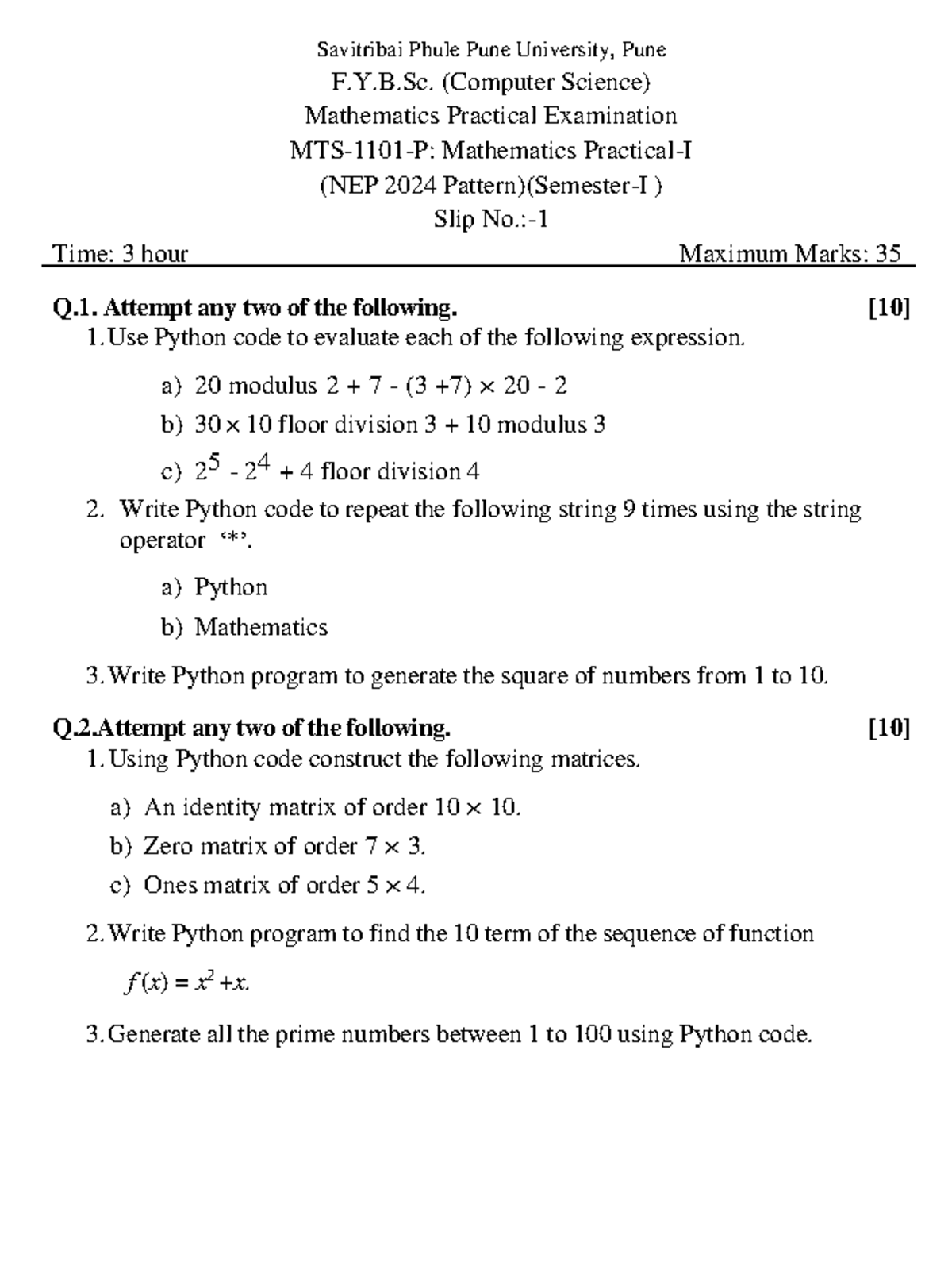Savitribai Phule Pune University - Y.B. (Computer Science) Mathematics ...
