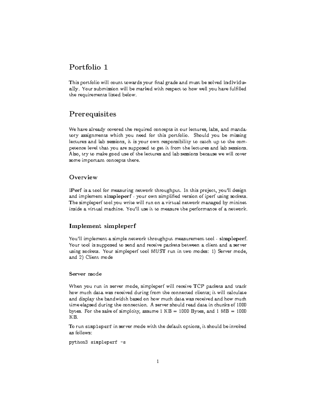 Portfolio-1 - Portfolio 1 This portfolio will count towards your final ...