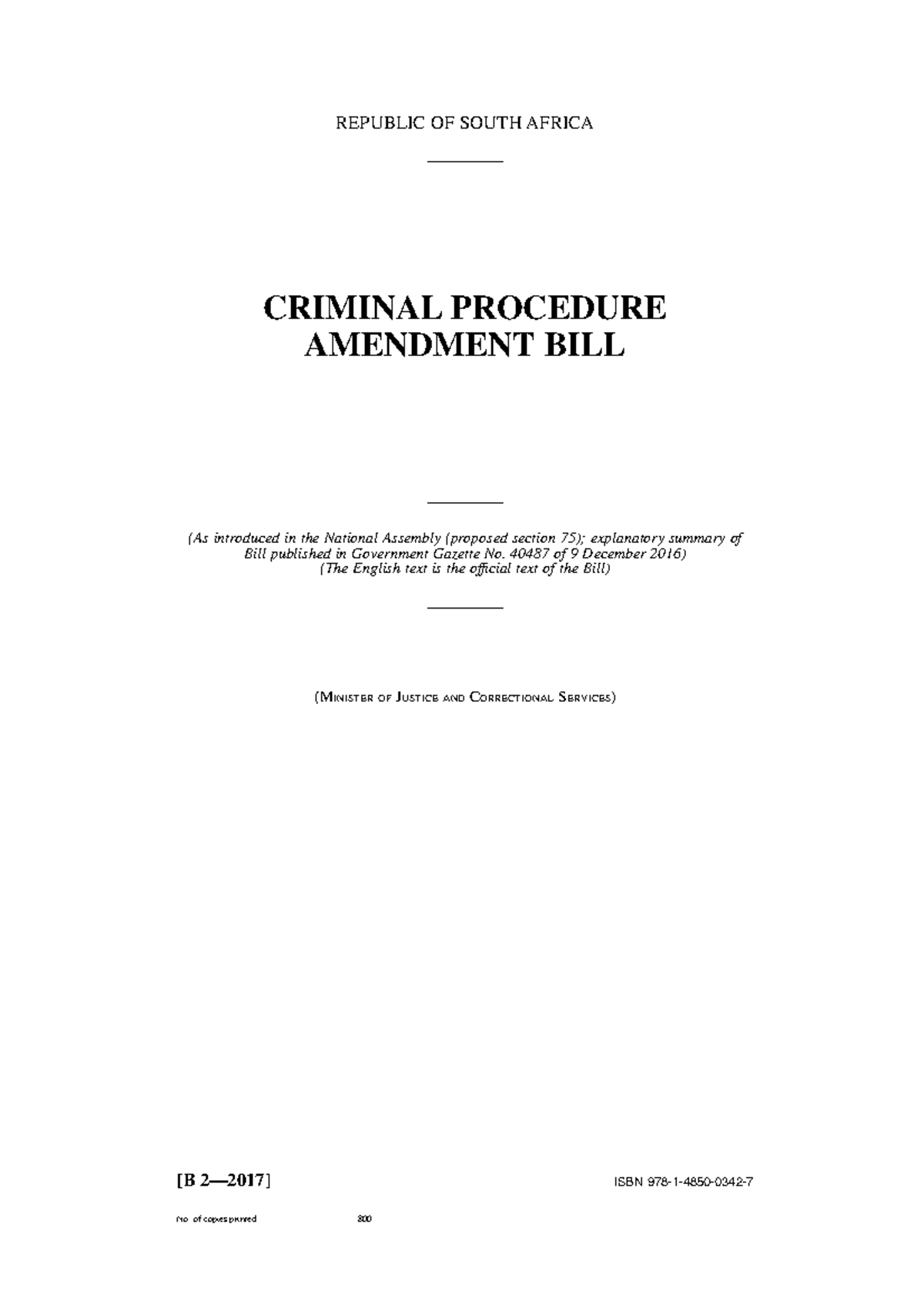 170201 B 2 2017 Criminal Procedure REPUBLIC OF SOUTH AFRICA
