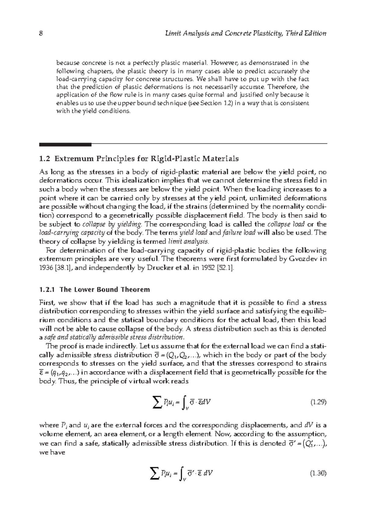 Proof of upper bound and lower bound theorom - 8 Limit Analysis and ...