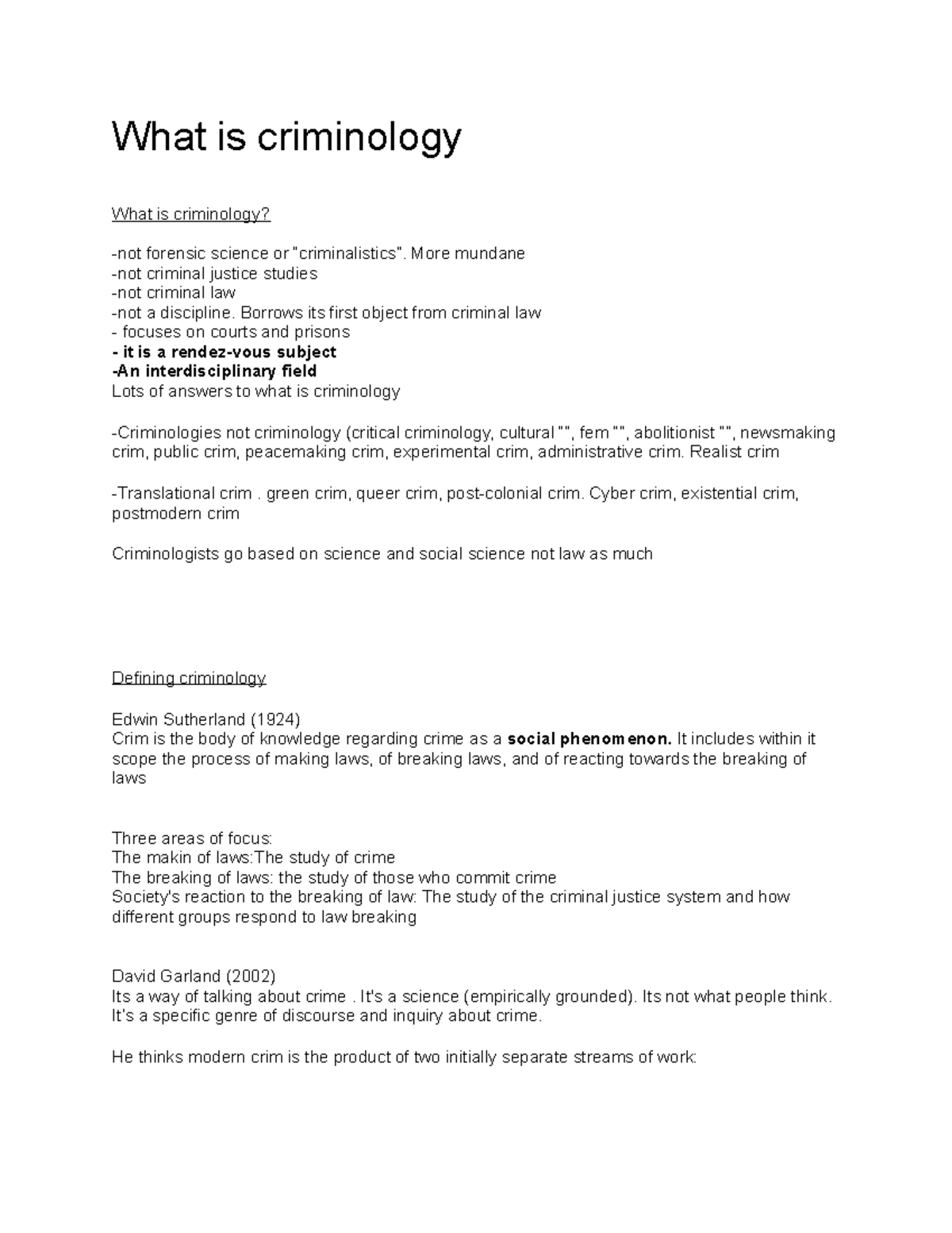 What is criminology - The teacher is Patrick Lamoureux. - What is ...