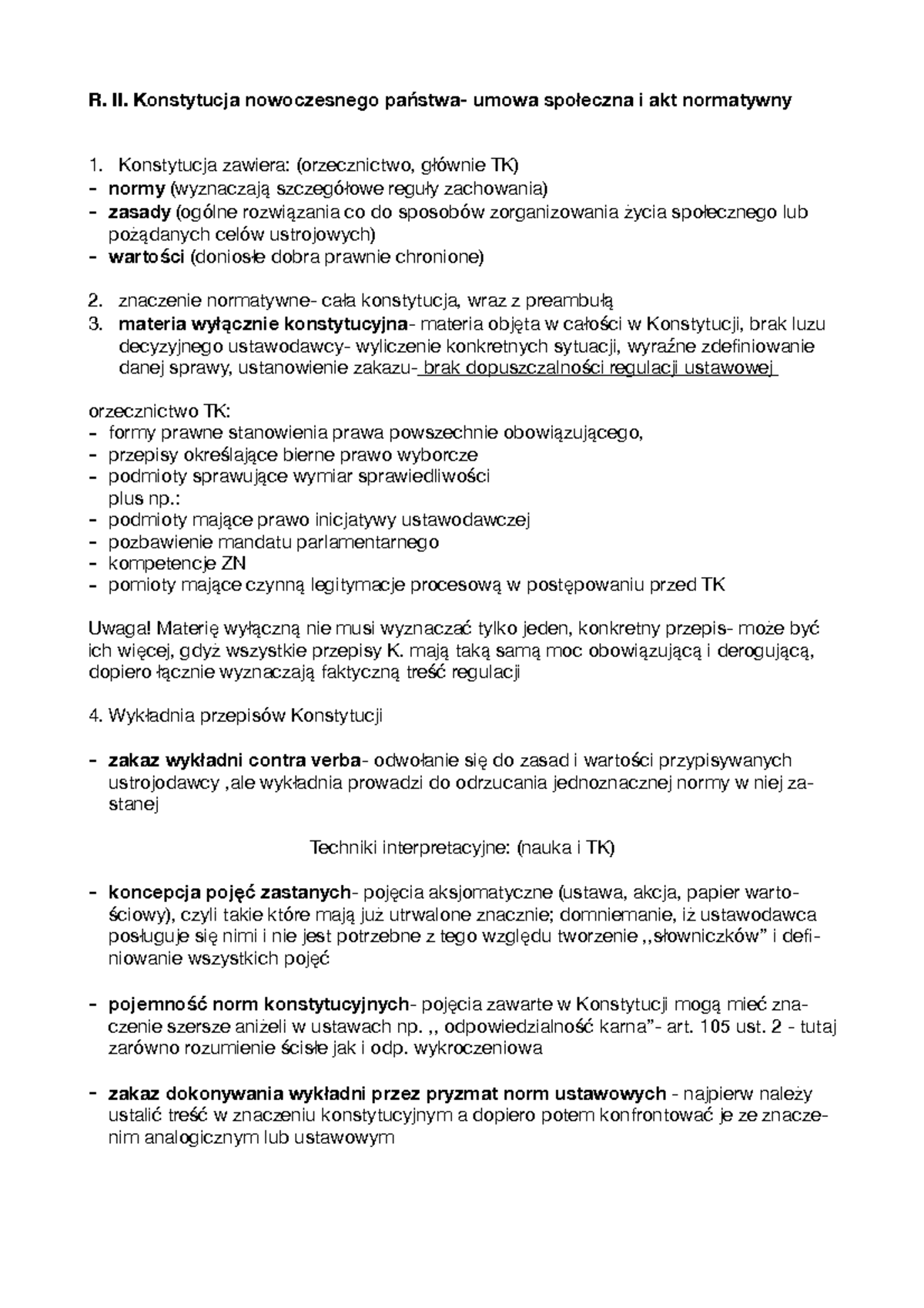 Konstytucyjne; R. III, III, IV, V, VI i XII pdf - R. II. Konstytucja nowoczesnego paEstwa- umowa ...