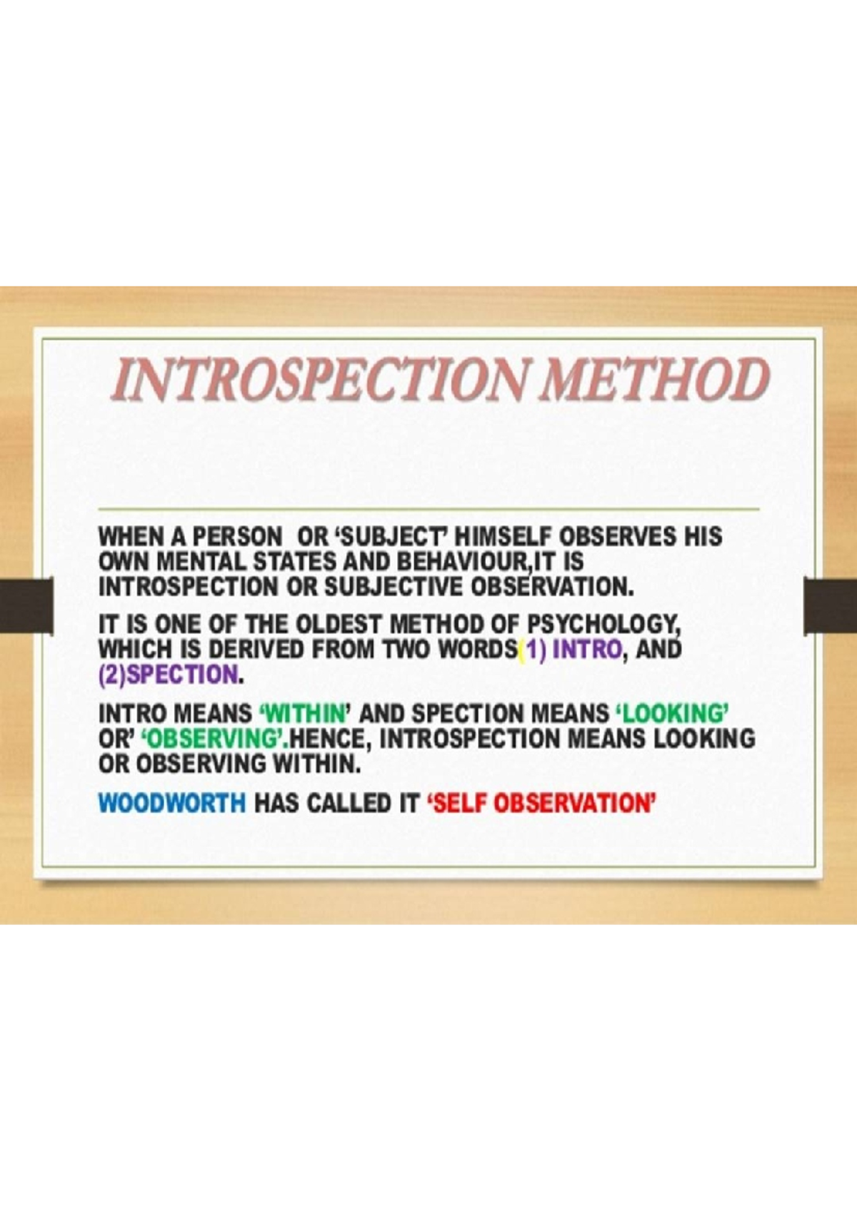 Introspection Method - It's lecture notes - Learner in Educational ...