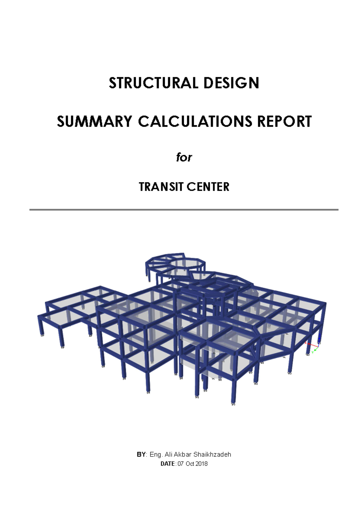 Structural Design (Summary Calculations) - STRUCTURAL DESIGN SUMMARY ...