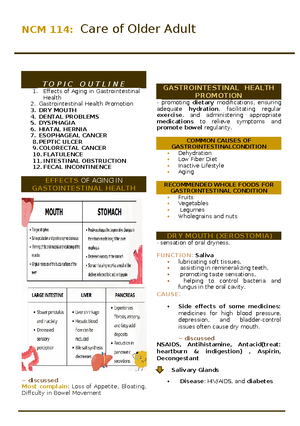 NCM 114 (Report) - Urinary Disease - T O P I C O U T L I N E 1 ...