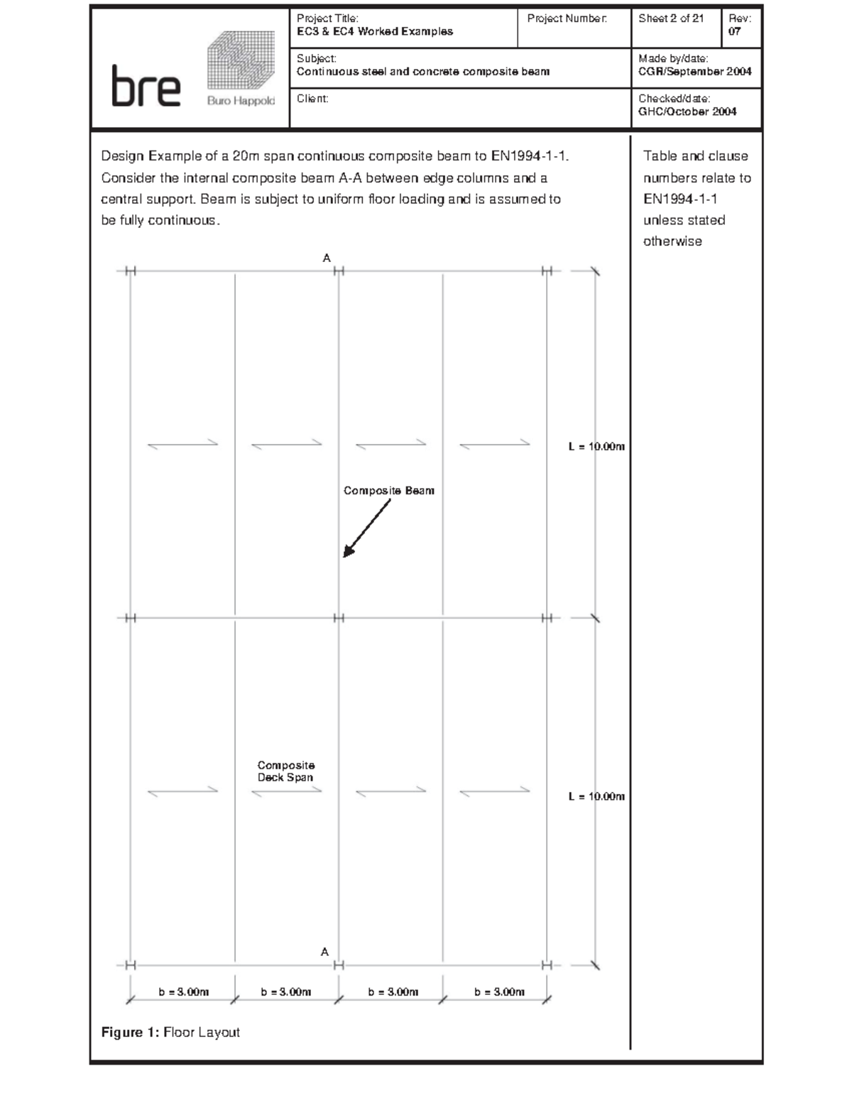 3c Example 2 Continuous composite beam - EC3 & EC4 Worked Examples 07 Subject: Continuous steel ...