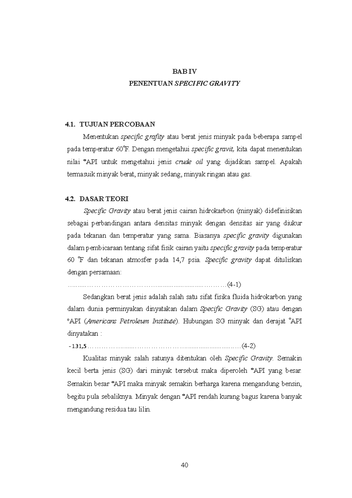 Penentuan Specific Gravity Bab Iv Penentuan Specific Gravity 4