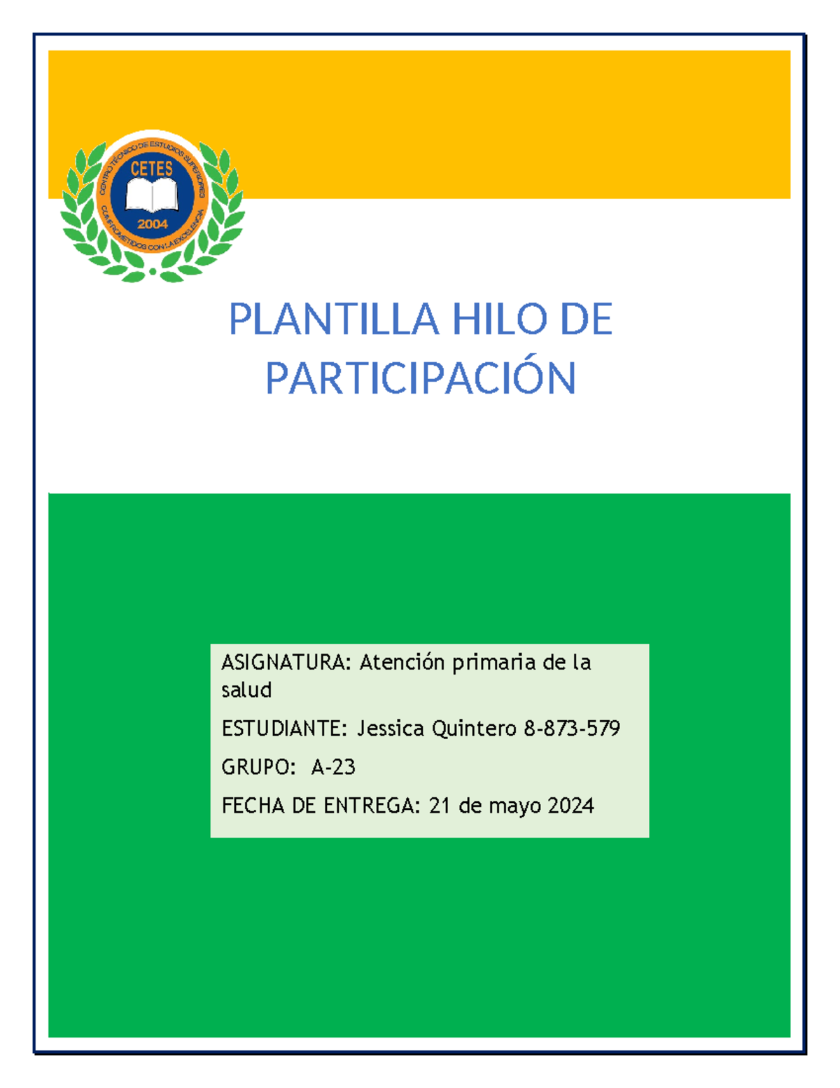 HILO - hilo de discusion - Biología general - PLANTILLA HILO DE ...