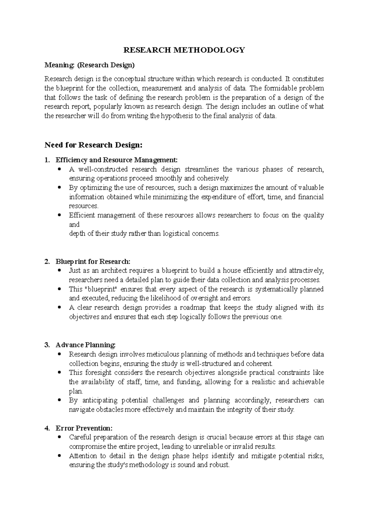 Research Methodology - A note - RESEARCH METHODOLOGY Meaning: (Research ...