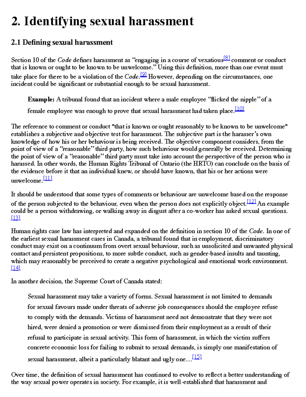 Identifying Sexual Harrassment OHRC - WGST 1F90 - Brocku - Studocu