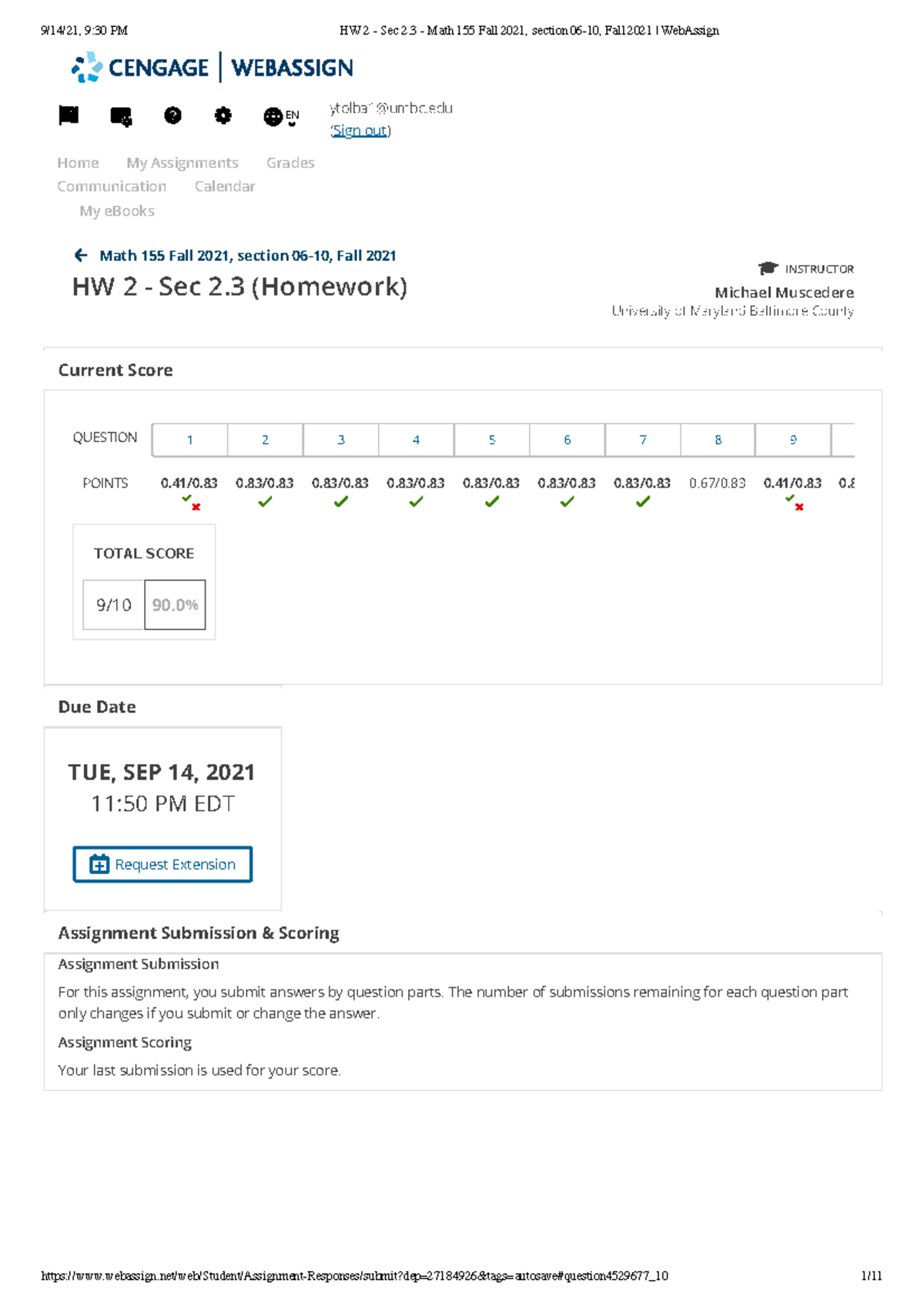 HW 2 - Sec 2.3 - Math 155 Fall 2021, section 06-10, Fall 2021 Web ...