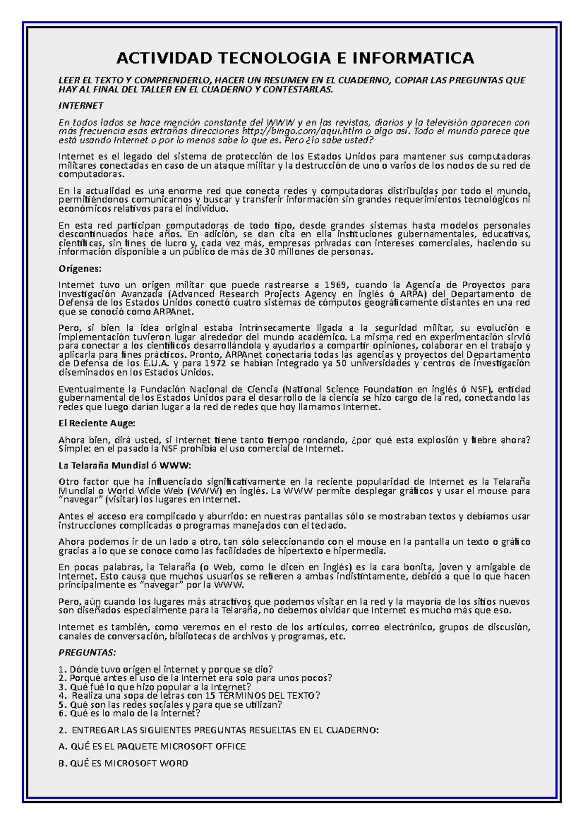 Actividad Tecnologia E Informatica 7 - ACTIVIDAD TECNOLOGIA E ...