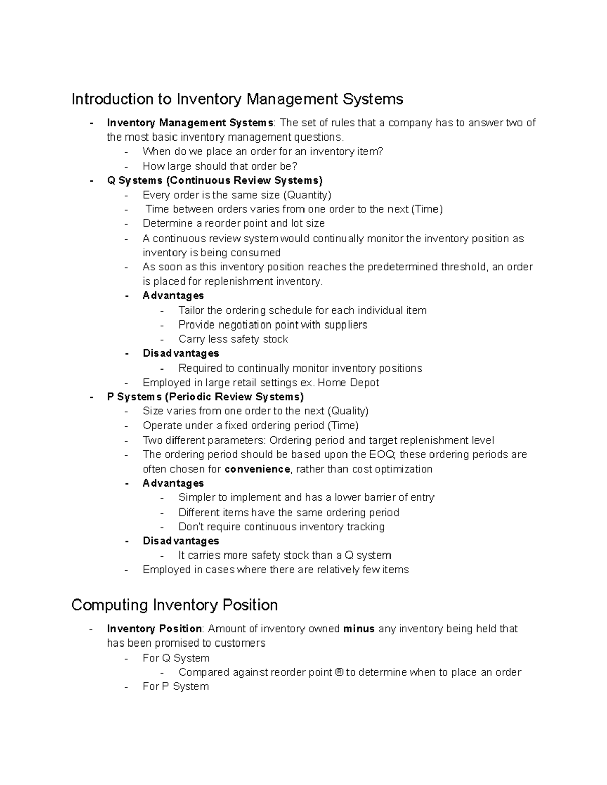 SCMA 320 Module 11 - Introduction to Inventory Management Systems ...