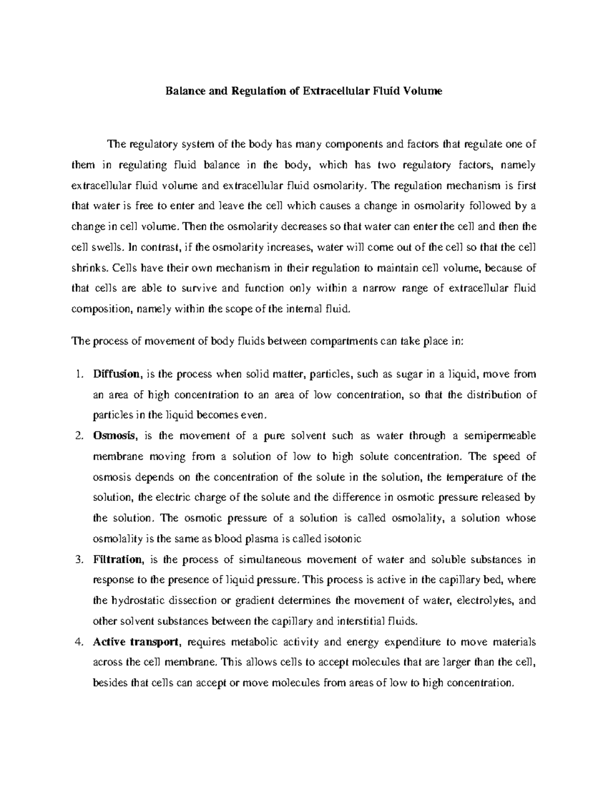 Balance and Regulation of Extracellular Fluid Volume - The regulation ...