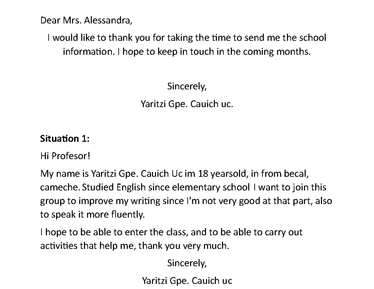 Dear juantes milan - Dear Mrs. Alessandra, I would like to thank you ...