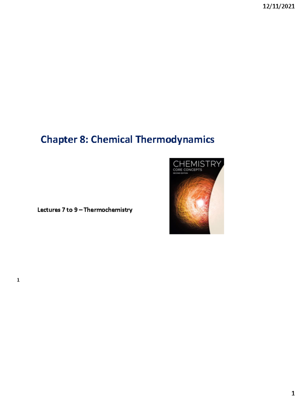 Module 3 - Thermodynamics notes - Chapter 8: Chemical Thermodynamics ...