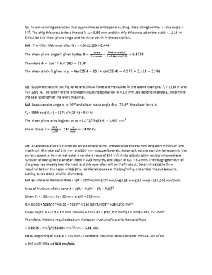 MIAE 311 Course Outline Summer 2023 - MIAE 311 Manufacturing Processes Summer 2023 Course - Studocu