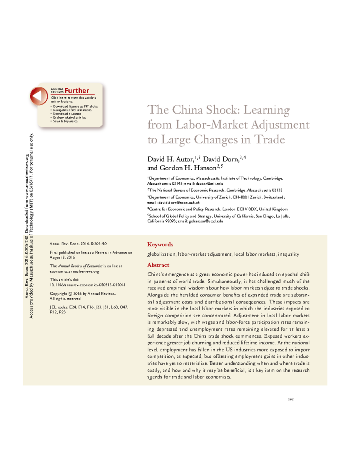 ADH China Shock Published - The China Shock: Learning from Labor-Market ...