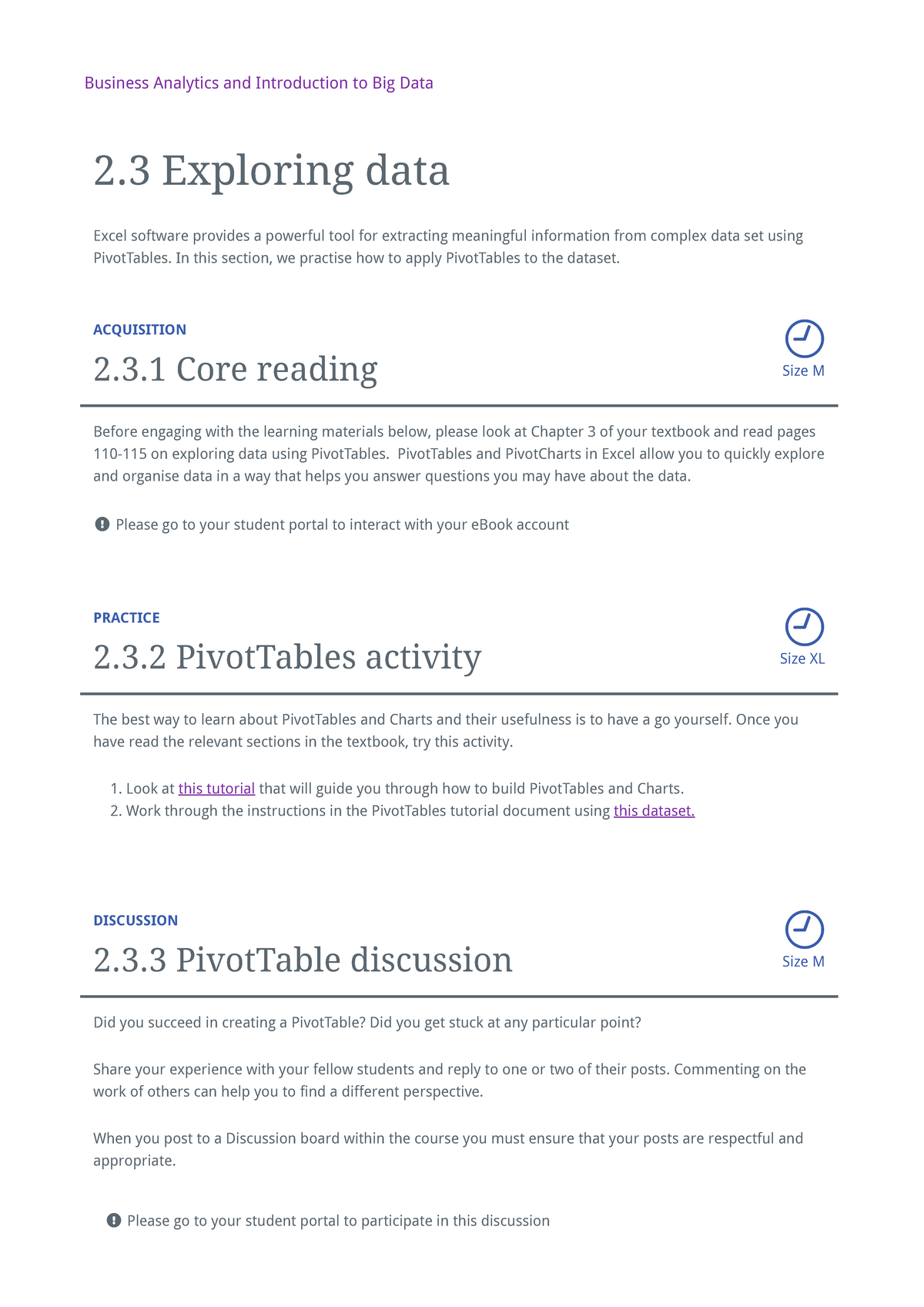 Exploring data - Notes - Excel software provides a powerful tool for ...