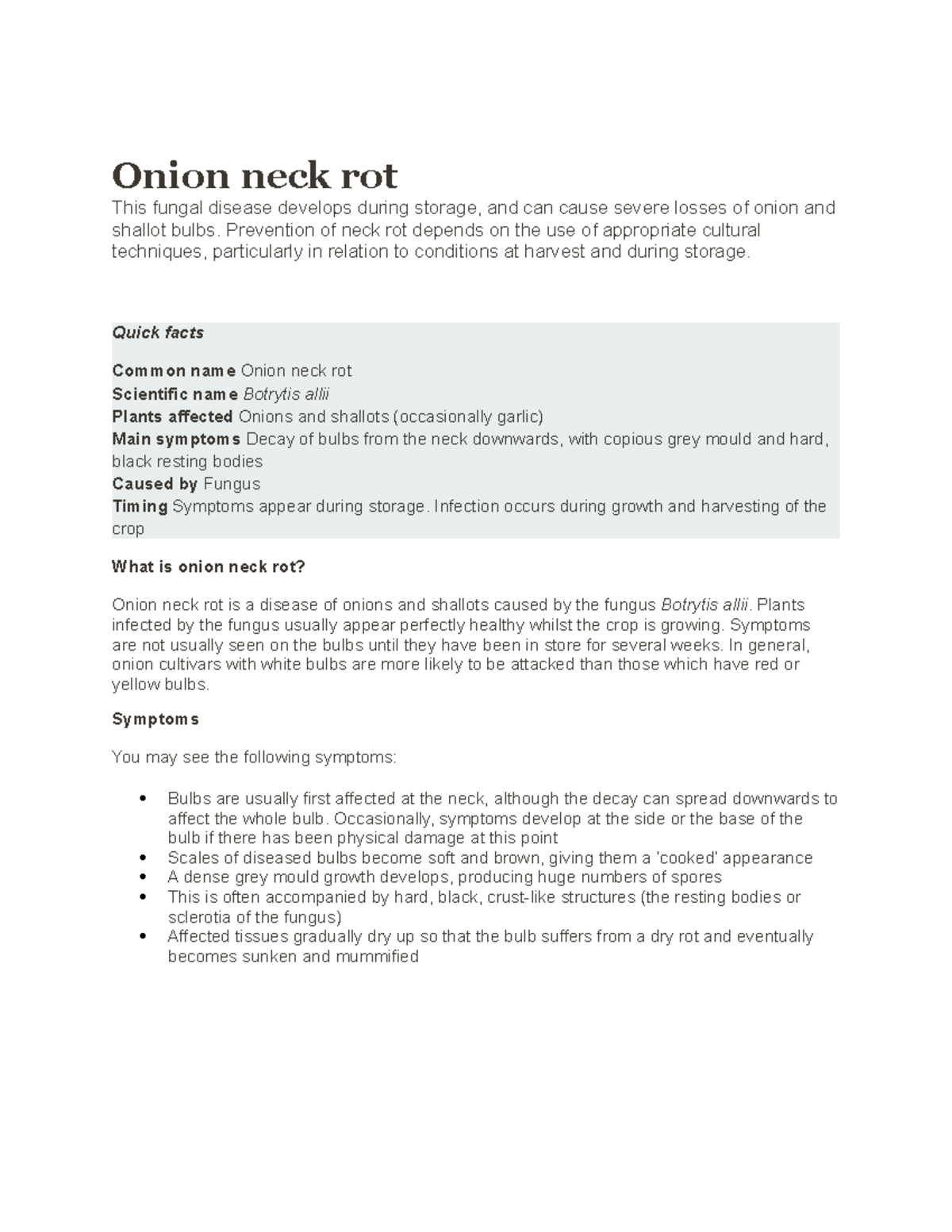 Onion neck rot - WRSEDTRFYGUHJK - Onion neck rot This fungal disease ...