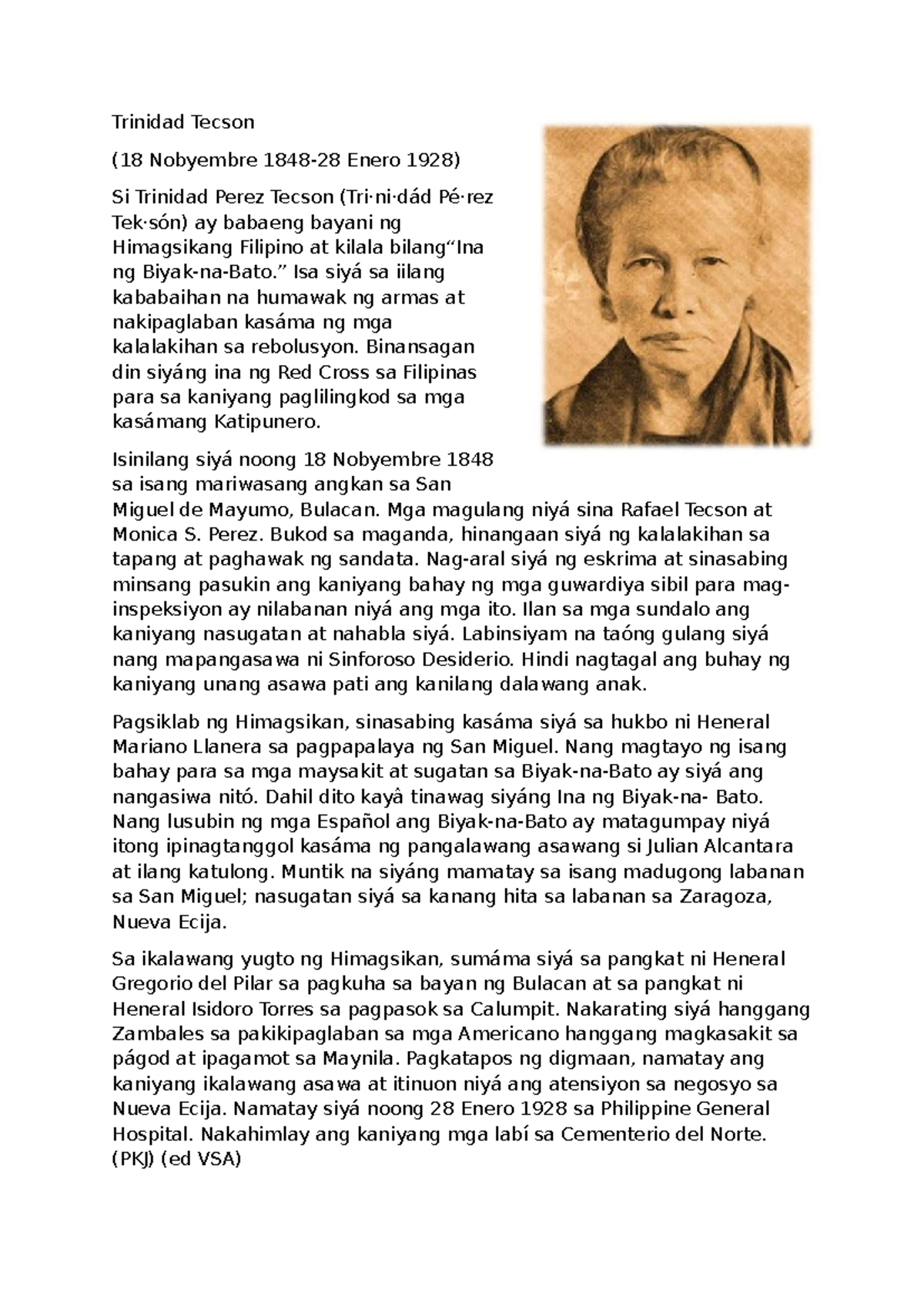 Trinidadtecson - Trinidad tecson - Trinidad Tecson (18 Nobyembre 1848 ...