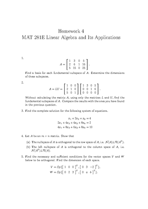 Linear Algebra Cheat Sheet - 18 :: Linear Algebra Cheat Sheet