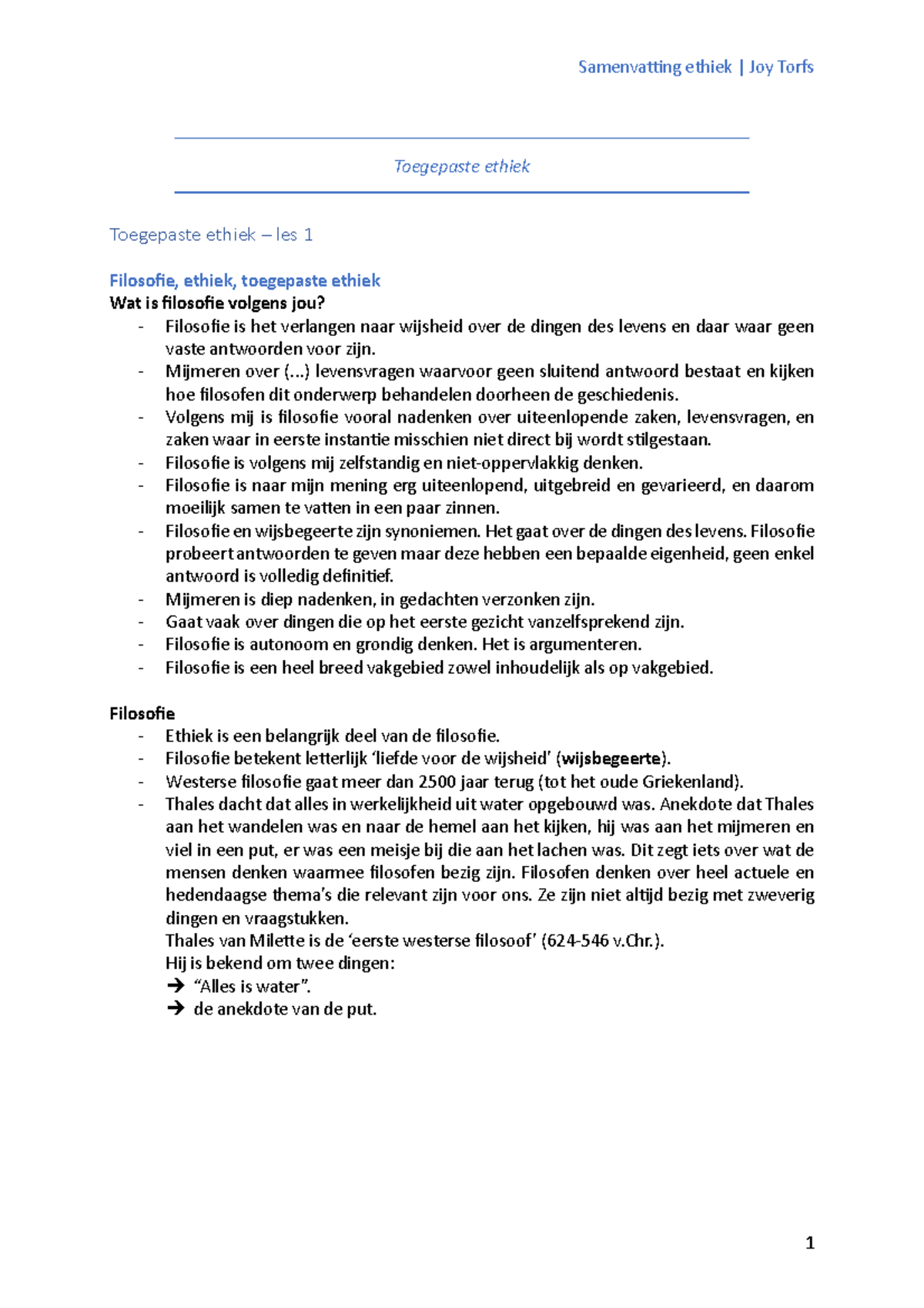 Toegepaste ethiek - Samenvatting - Toegepaste ethiek Toegepaste ethiek ...