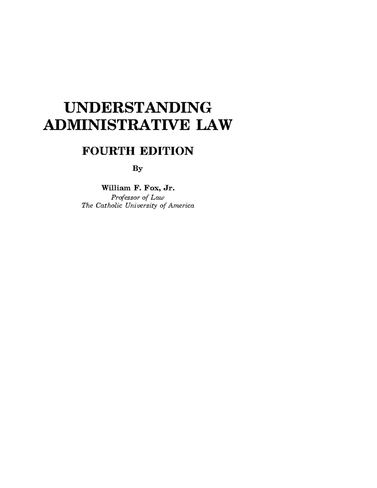 Admin Law textbook - TEXT BOOK - UNDERSTANDING ADMINISTRATIVE LAW ...